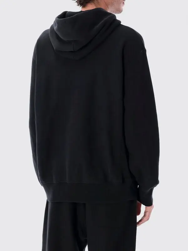 Champion Hoodie With Contrast Logo And Drawstring - Black