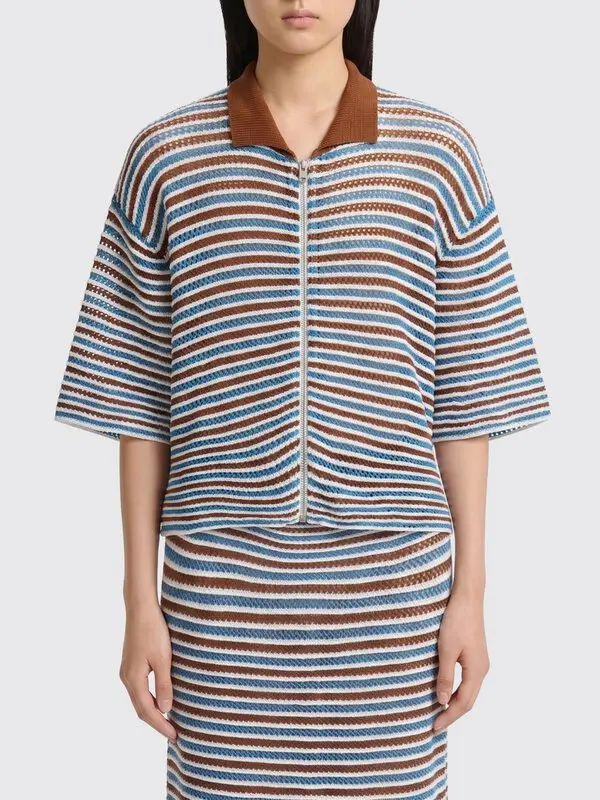 Marni Striped Crocheted Cotton Cardigan