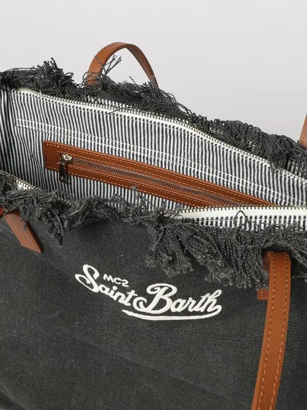 MC2 SAINT BARTH Cotton Blend Tote Bag - Black