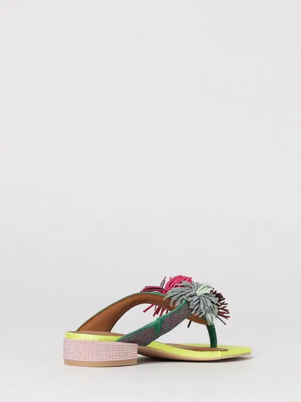 Kurt Geiger Suede Pom Pom Embellished Sandals
