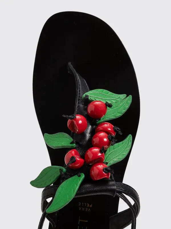 TWINSET Leather Sandals With Cherries