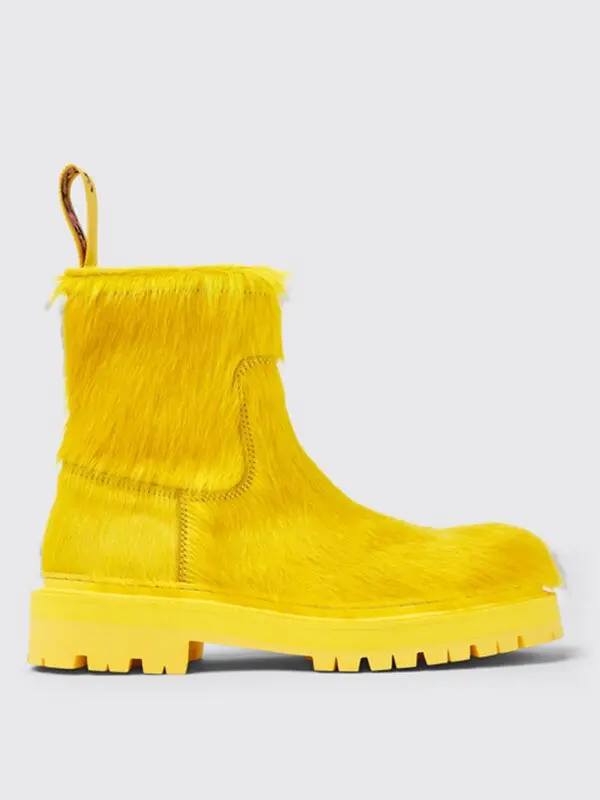 Camper Furry Ankle Boots - Yellow