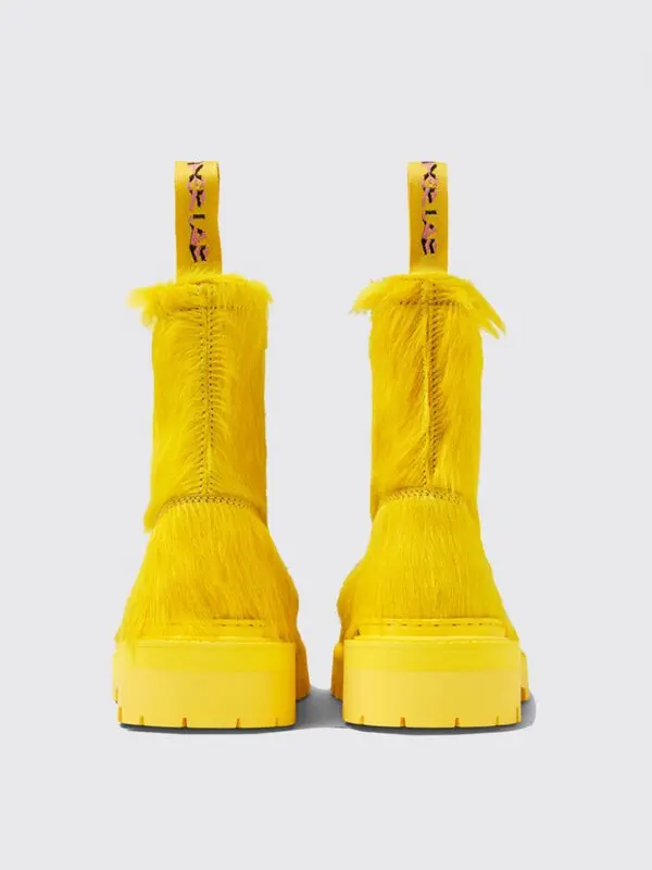 Camper Furry Ankle Boots - Yellow