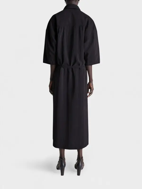LEMAIRE Silk Blend Midi Shirt Dress With Oversized Fit And Wrap Style