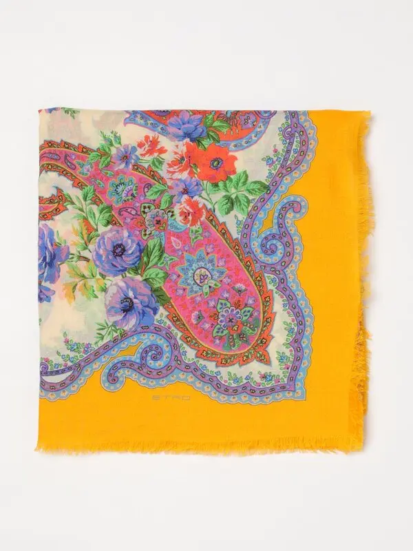 Etro Paisley Print Cashmere Blend Scarf - Multicolor