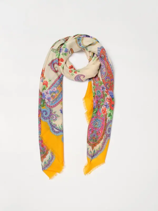 Etro Paisley Print Cashmere Blend Scarf