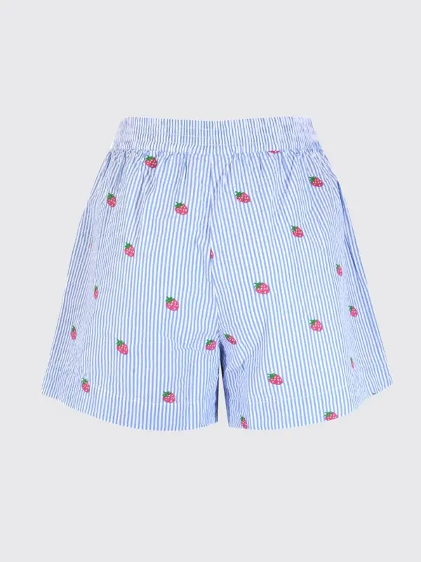 MC2 SAINT BARTH Striped Cotton Shorts With Fruit Print - Multicolor