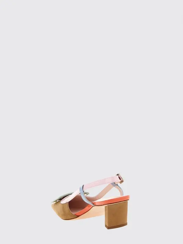 ROGER VIVIER Belle Vivier Bi-leather Slingback Pumps With Square Toe - Multicolor