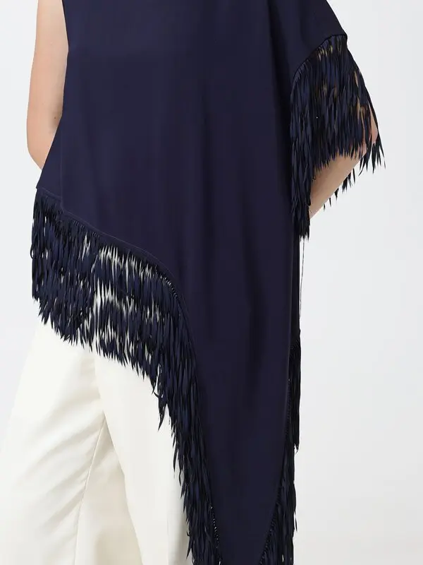 BOSS Asymmetric Viscose Top With Fringes