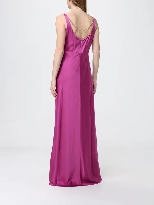 Liu Jo Long Satin Dress - Fuchsia