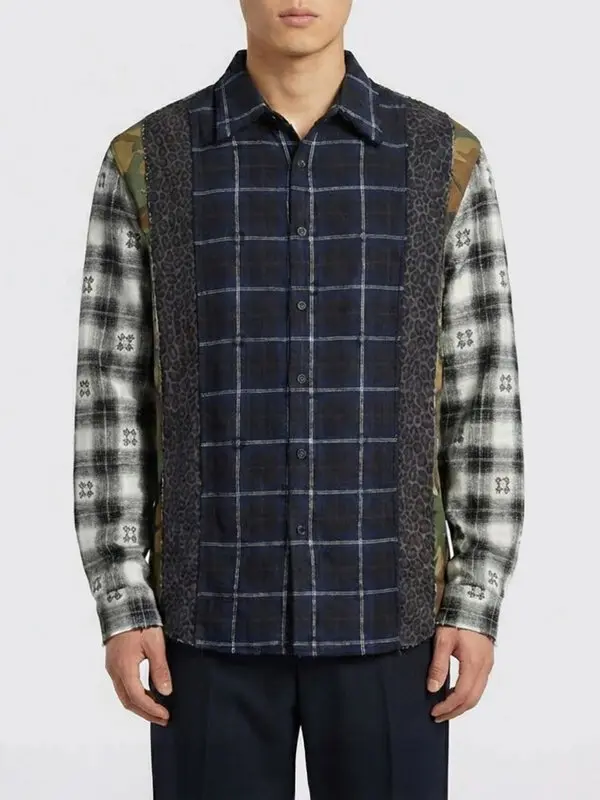 Amiri Tartan Camouflage Cotton Shirt