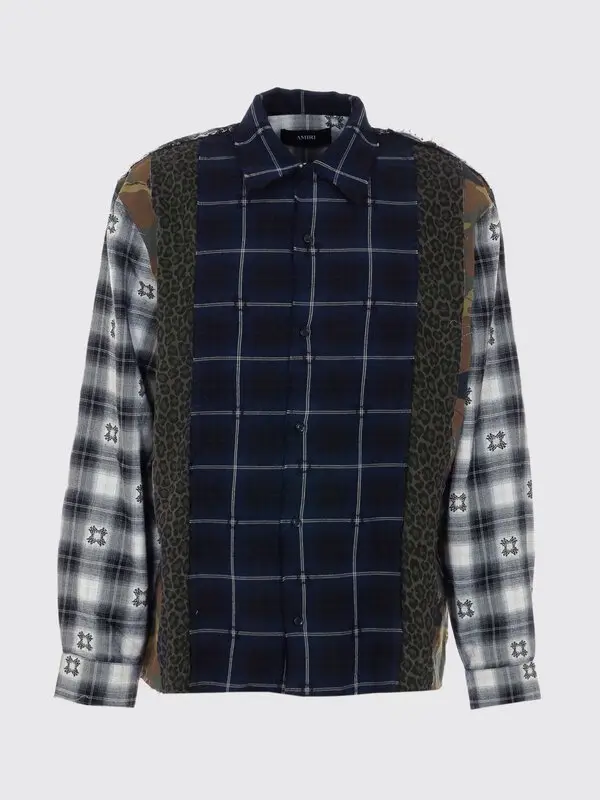 Amiri Tartan Camouflage Cotton Shirt