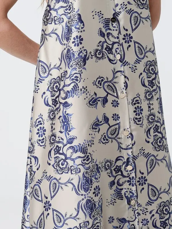Liu Jo Satin Shirt Dress With Ethnic Print