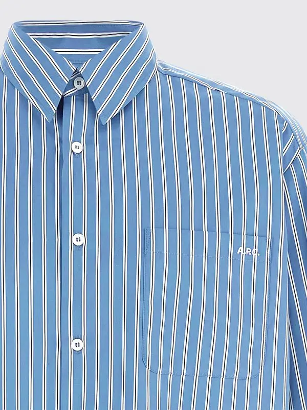 A.p.c. Striped Cotton Shirt - Blue