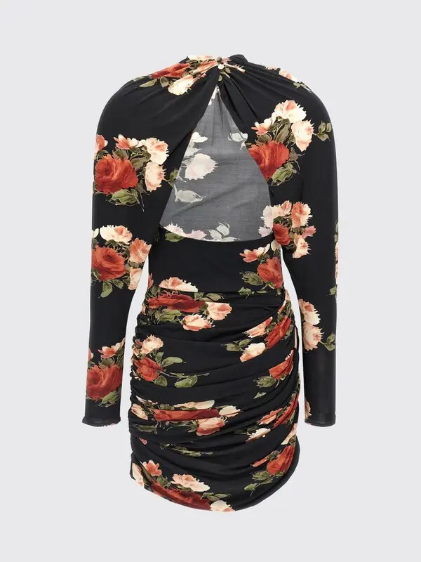Magda Butrym Floral Ruched Long Sleeve Dress