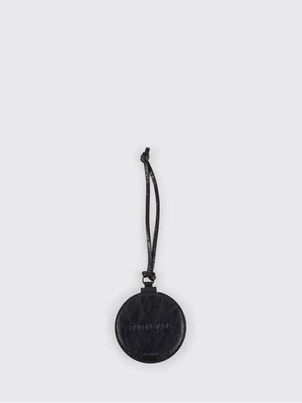 Balenciaga Arena Leather Keychain With Mirror - Black