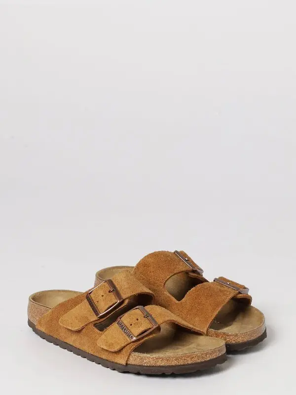 BIRKENSTOCK Arizona Suede Leather Sandals - Brown