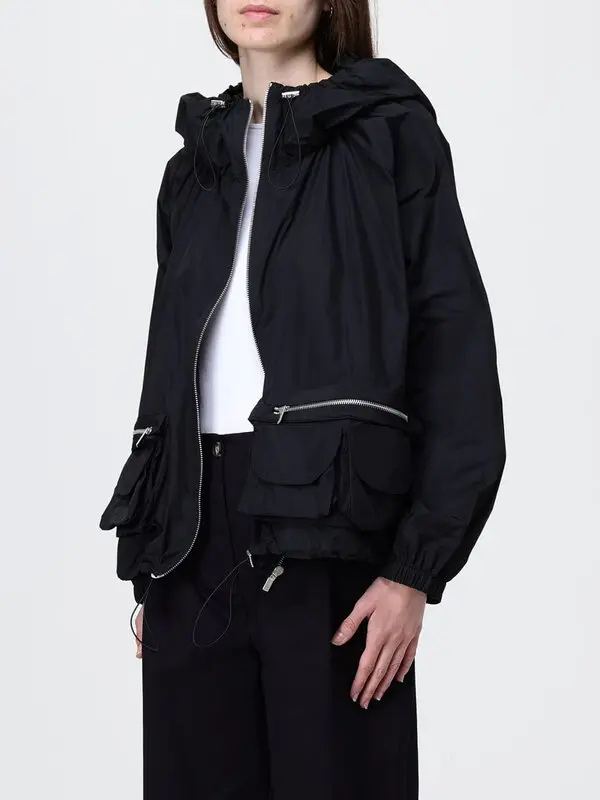 MEIMEIJ Oversized Polyester Bomber Jacket - Black