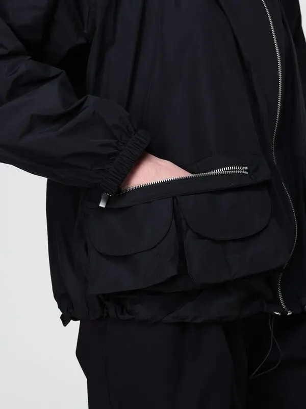 MEIMEIJ Oversized Polyester Bomber Jacket - Black