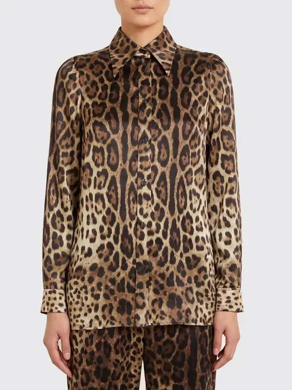 Dolce & Gabbana Silk Shirt With Animal Print