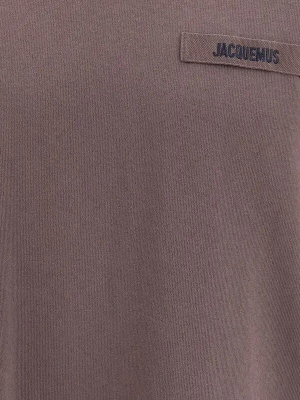 Jacquemus Contrast Appliqué Logo Cotton Crew-neck T-shirt - Brown