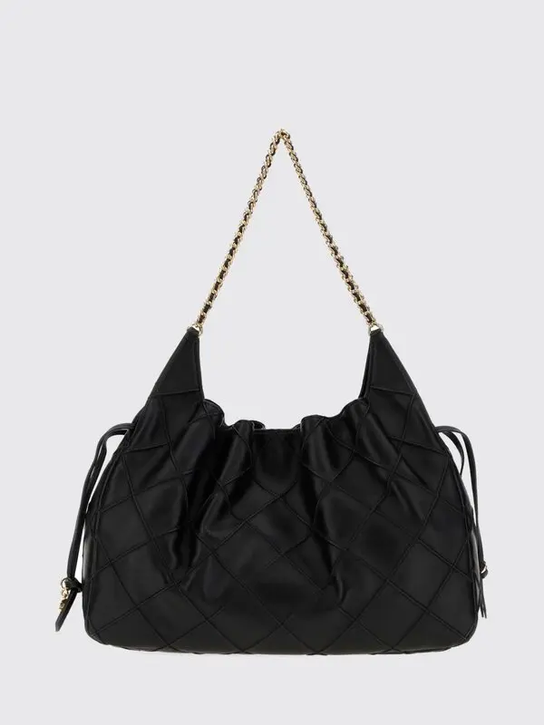 Tory Burch Fleming Large Quilted Recycled Polyester Shoulder Bag - Black