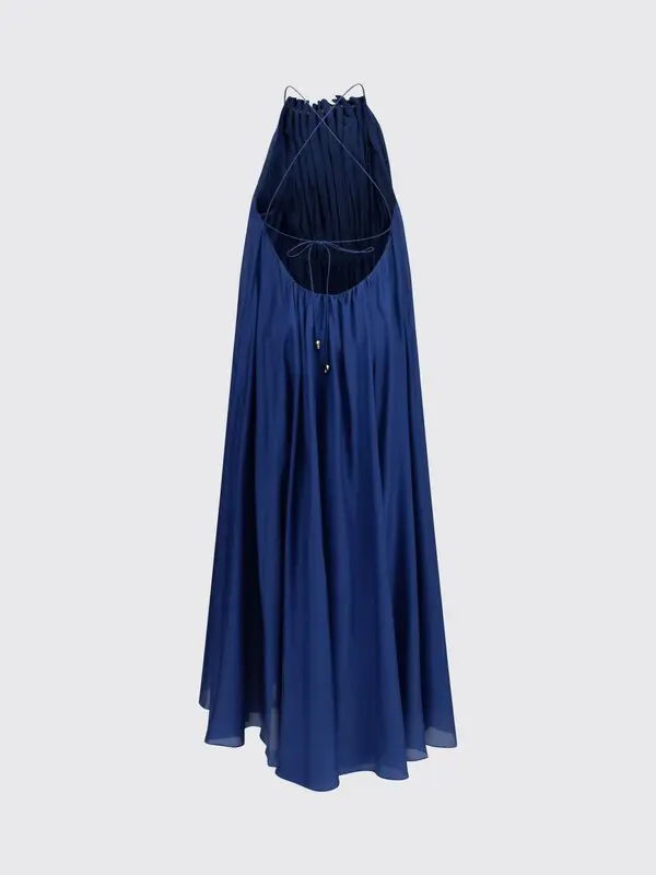 Zimmermann Pleated Silk Halterneck Maxi Dress - Blue