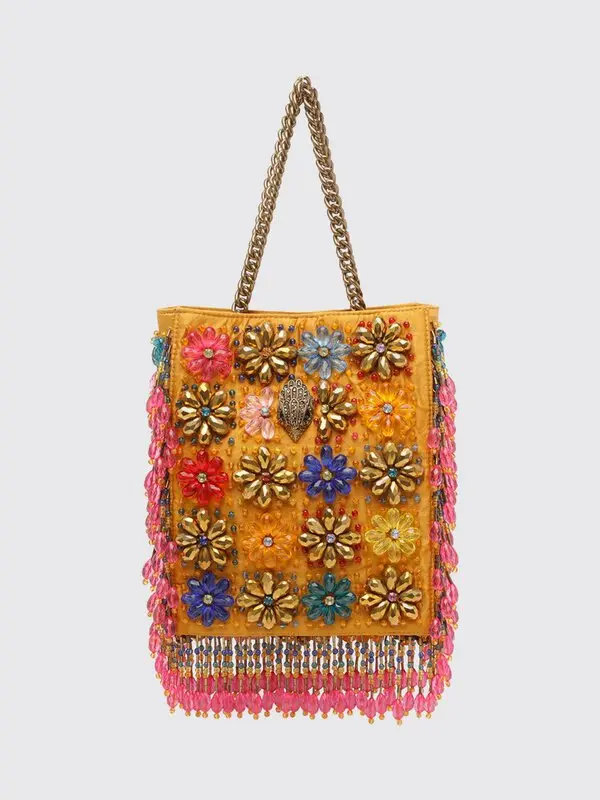 Kurt Geiger Mini Beaded Tote Bag With Floral Embellishments