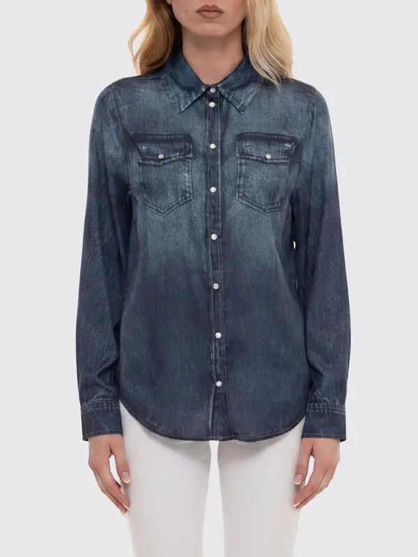 Liu Jo Print Satin Shirt - Denim
