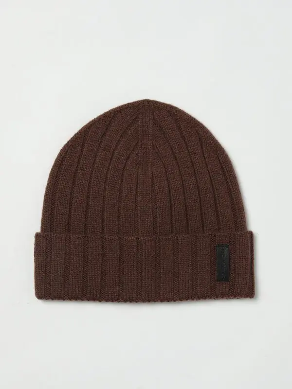 Emporio Armani Ribbed Beanie - Brown