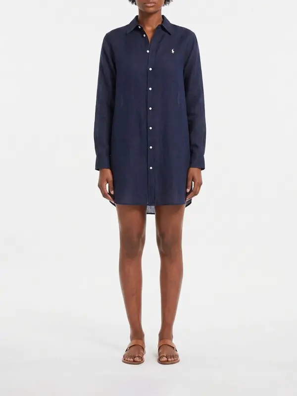 Polo Ralph Lauren Linen Shirt Dress - Blue