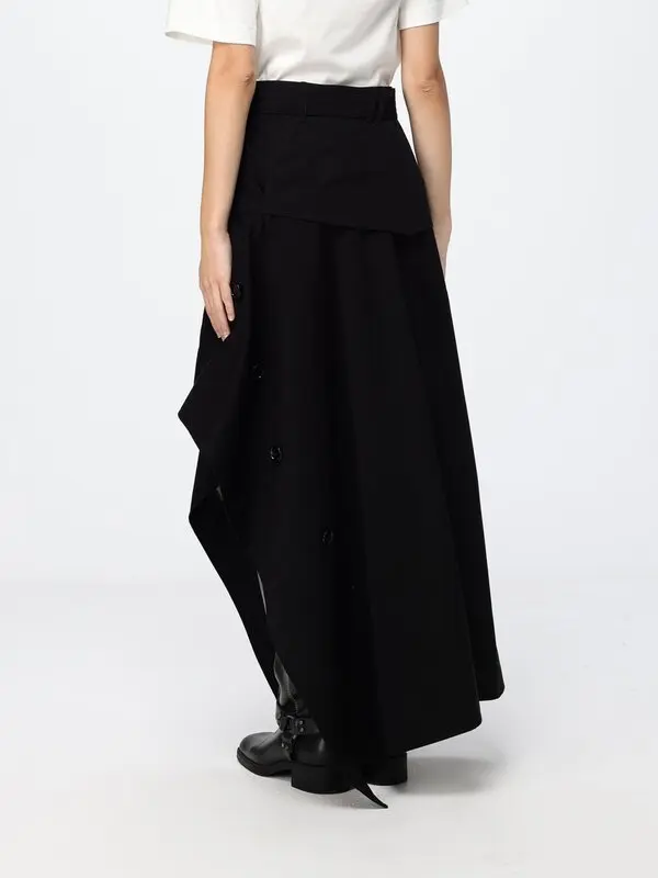 Burberry High-waisted Asymmetrical Belted Cotton Maxi Skirt
