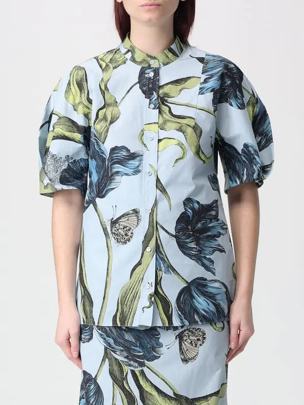 Erdem Printed Shirt With Puff Sleeves