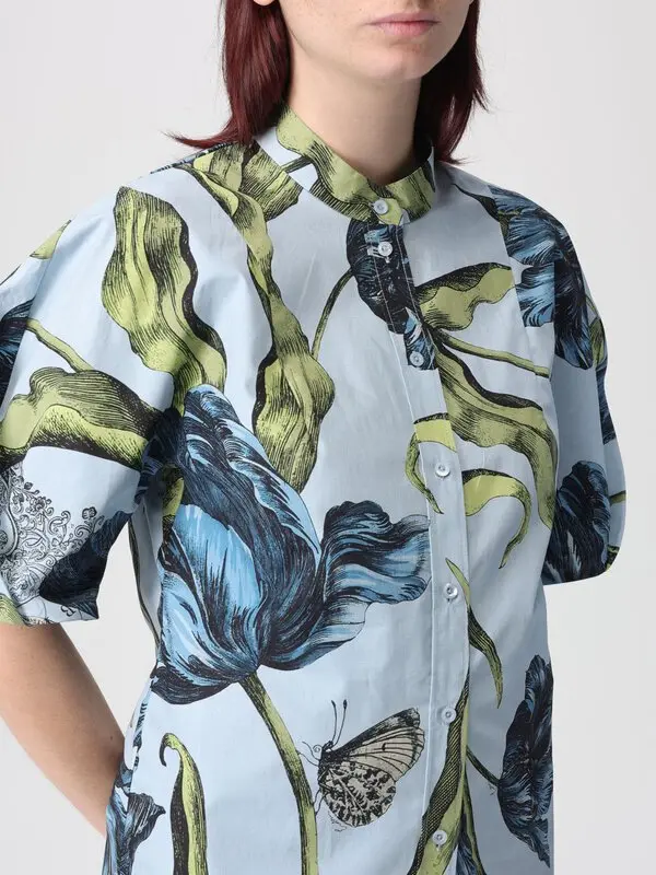 Erdem Printed Shirt With Puff Sleeves