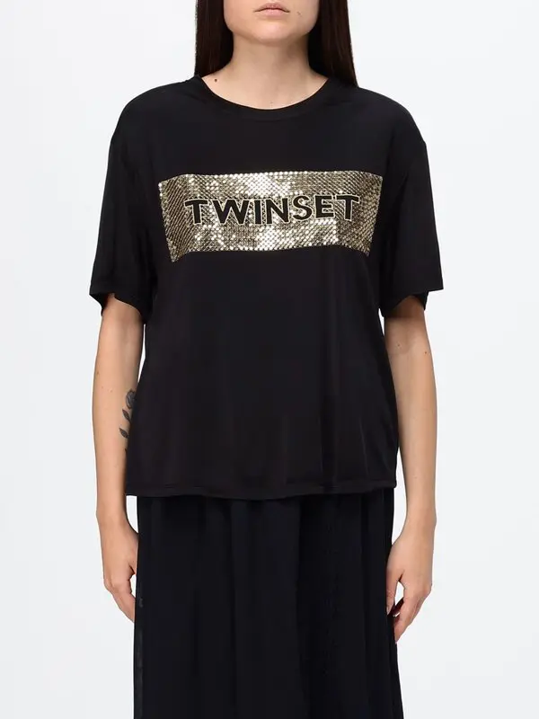 TWINSET Viscose T-shirt With Sequins - Black