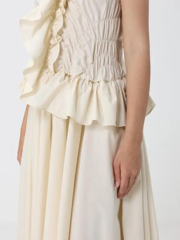 MEIMEIJ Midi Dress In Cotton With Ruffles