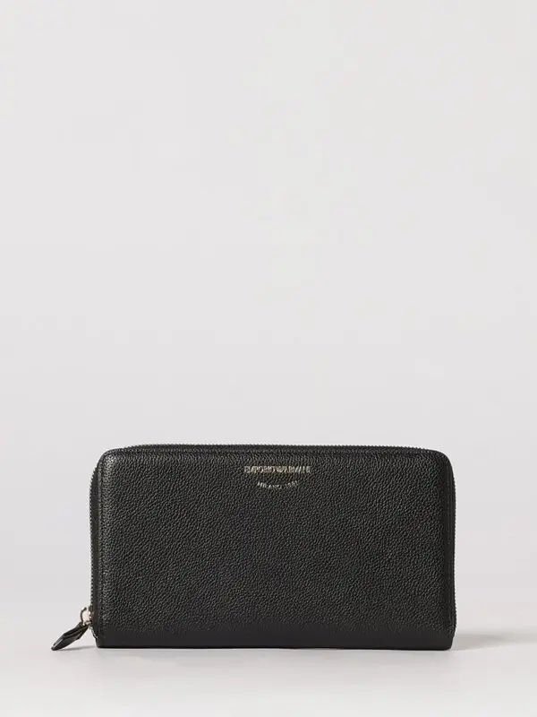 Emporio Armani Grained Leather Continental Wallet - Black