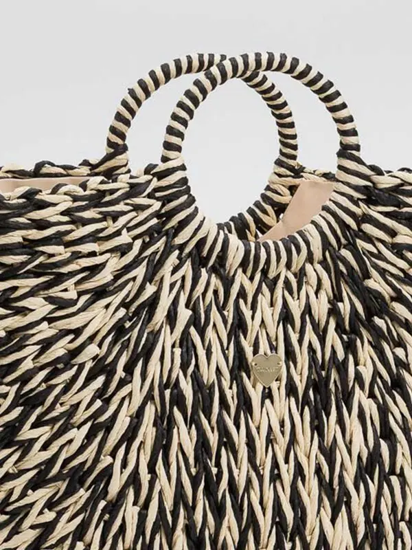 TWINSET Woven Raffia Bag
