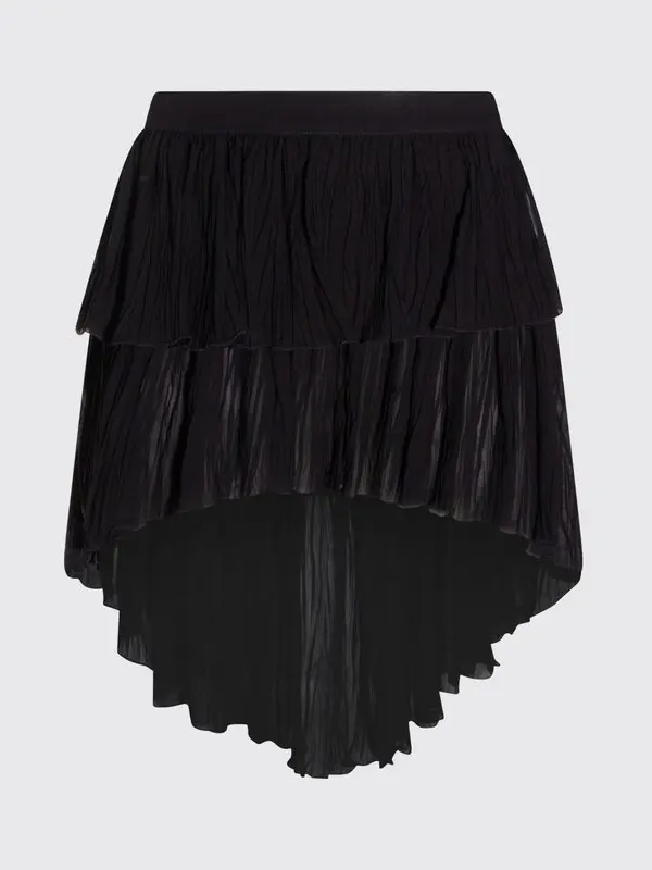 Blumarine Pleated Georgette Mini Skirt - Black