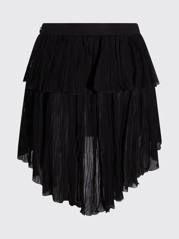 Blumarine Pleated Georgette Mini Skirt - Black