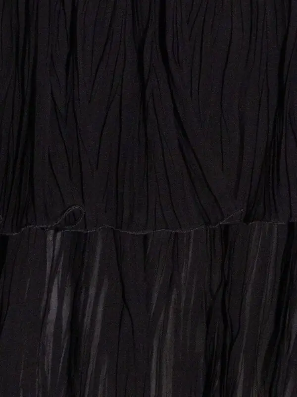 Blumarine Pleated Georgette Mini Skirt - Black