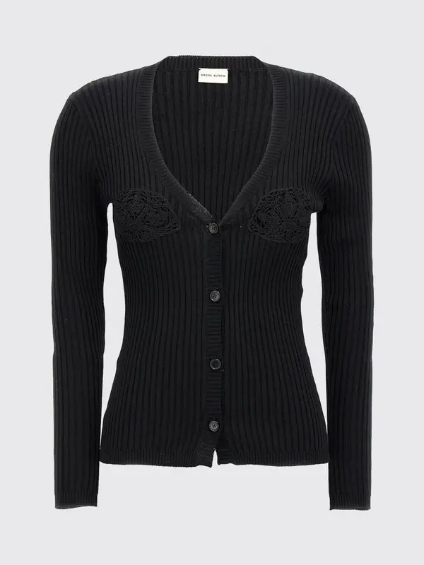 Magda Butrym Ribbed Lace Detail Cardigan