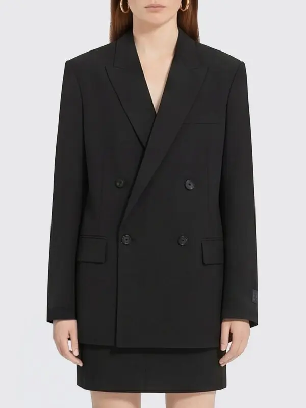 MAISON MARGIELA Double-breasted Virgin Wool Blend Blazer - Black