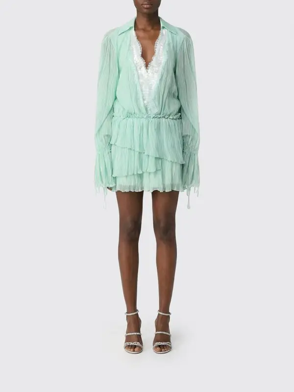 Blumarine Pleated Viscose Dress