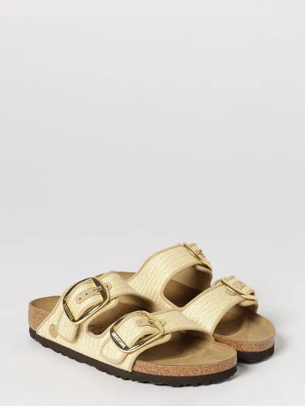 BIRKENSTOCK Arizona Big Buckle Braided Raffia Mules