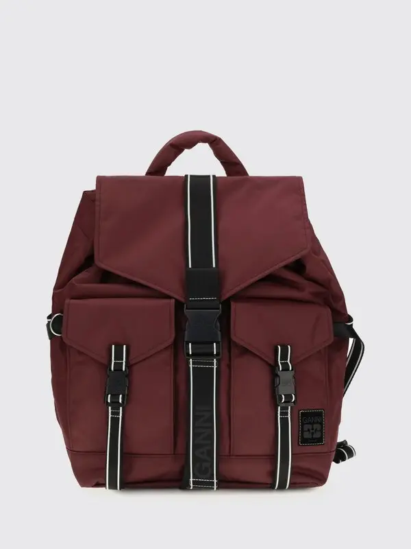 GANNI Recycled Polyamide Backpack With Flap And Adjustable Buckles