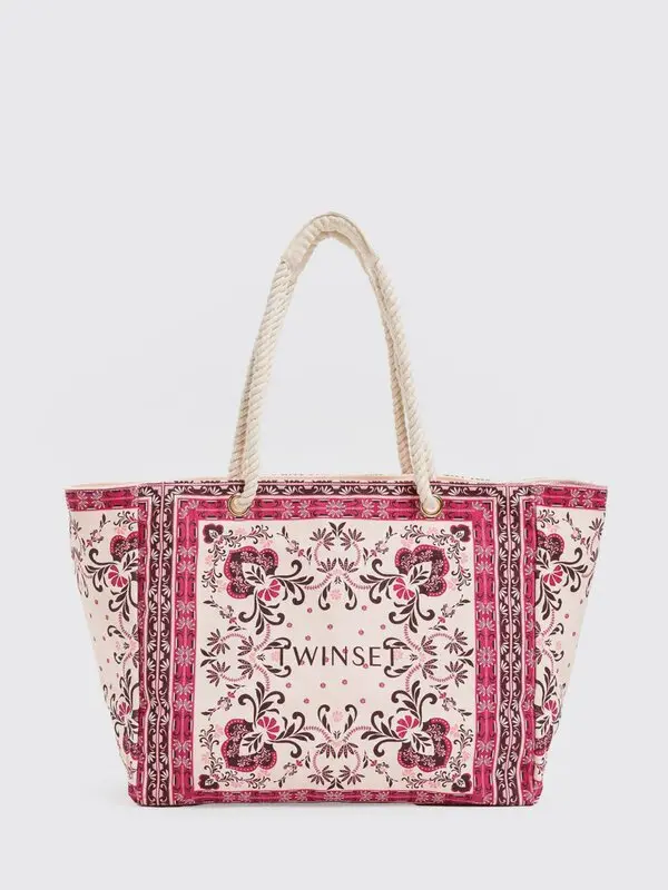 TWINSET Printed Cotton Bag - Fuchsia