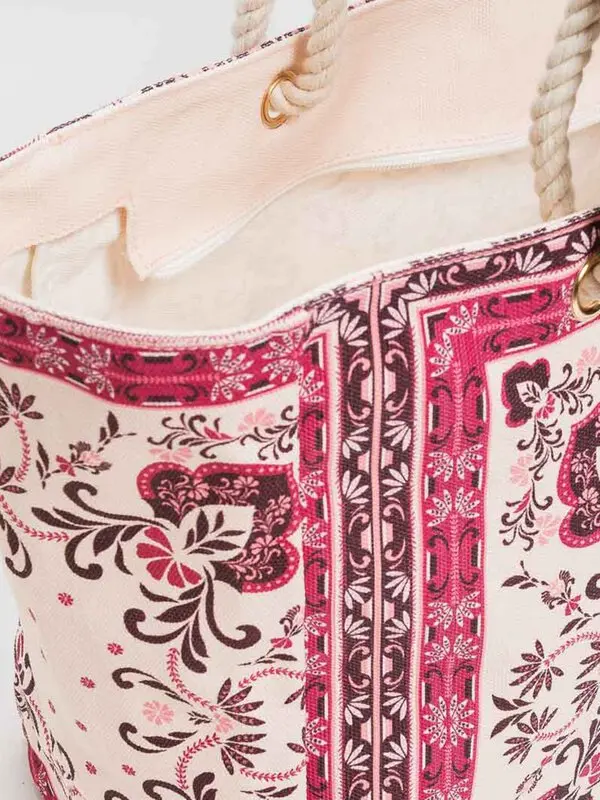 TWINSET Printed Cotton Bag - Fuchsia