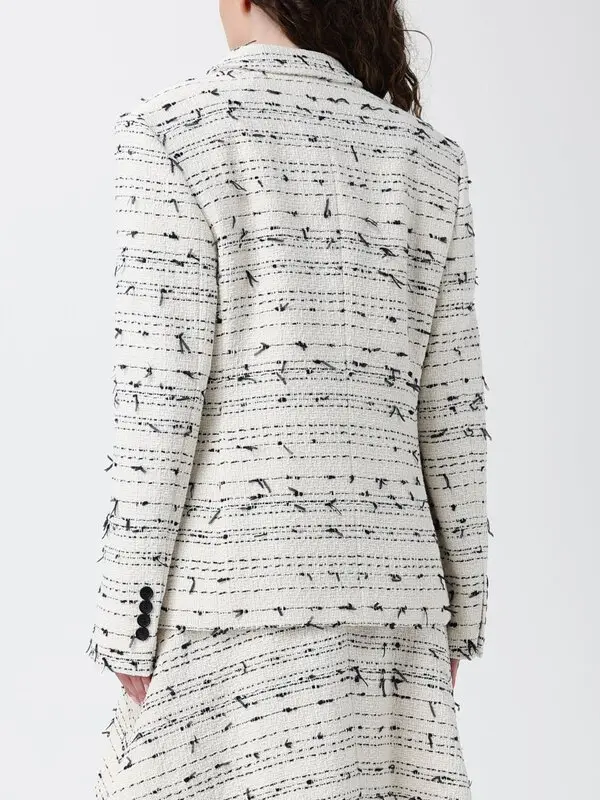 BOSS Double-breasted Cotton Blend Blazer