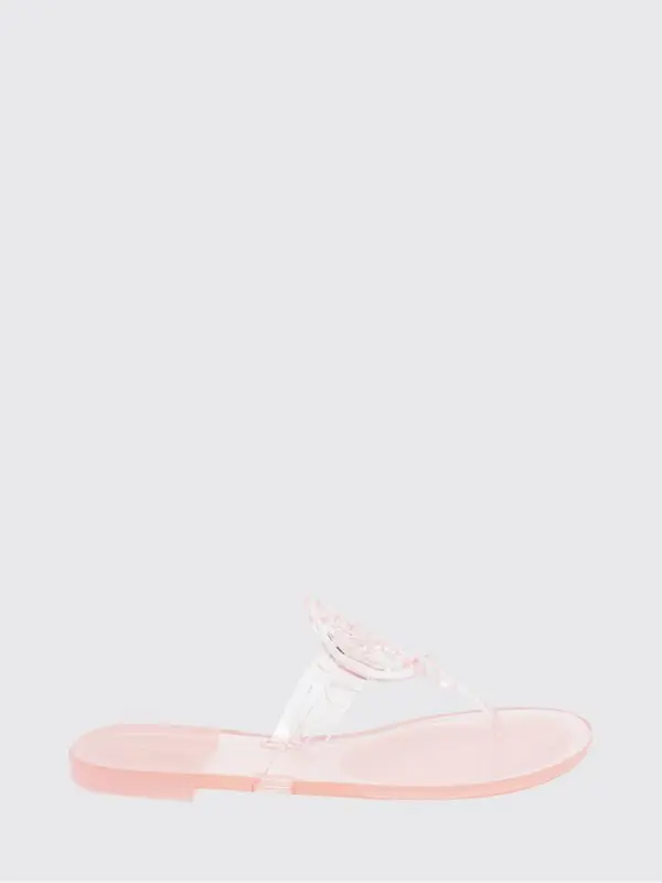 Tory Burch Miller Jelly Thong Sandals In Tpu With Carved Double T Logo - Pink